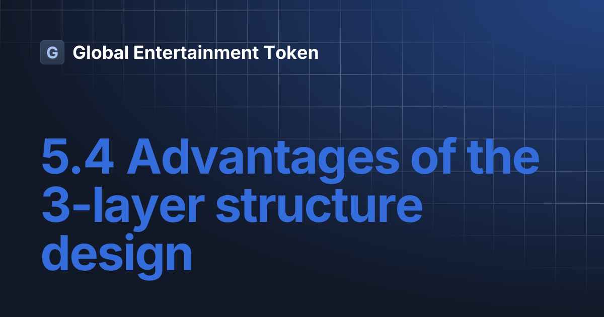 5.4 Advantages of the 3-layer structure design | Global Entertainment Token