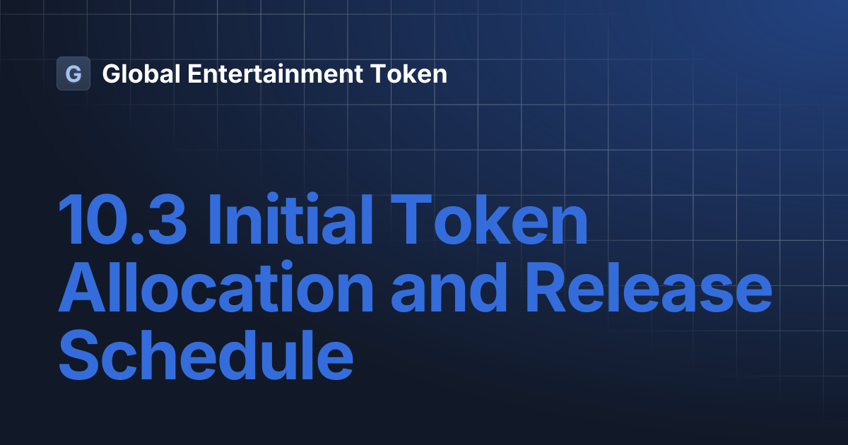 10.3 Initial Token Allocation and Release Schedule | Global ...